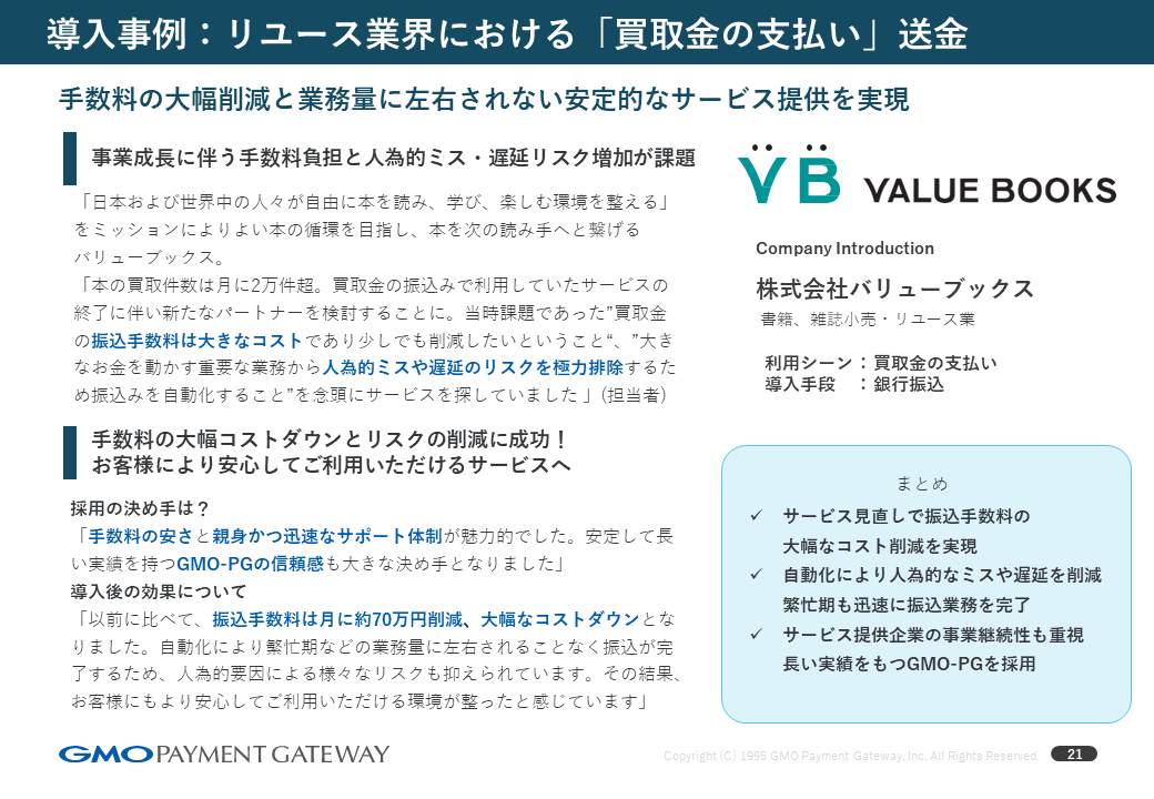 本の循環を目指すVALUE BOOKS。GMO-PG送金サービスでコスト削減と自動化を実現